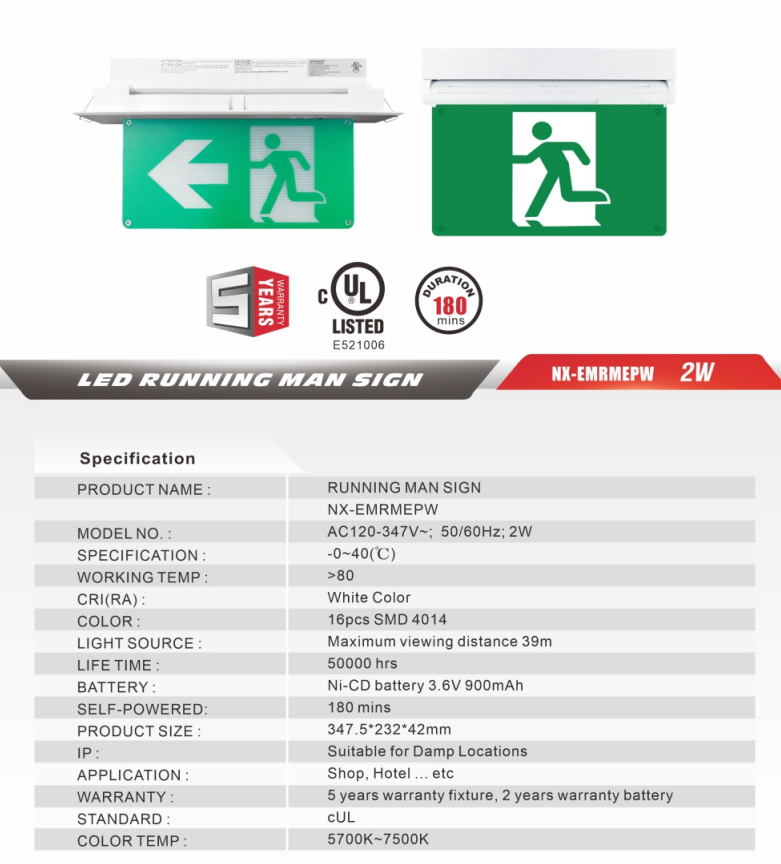 Nexleds Slim Running Man Sign — Consavvy Electric Supply