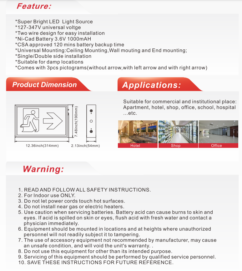 Nexleds LED Steel Running Man Exit Sign — Consavvy Electric Supply