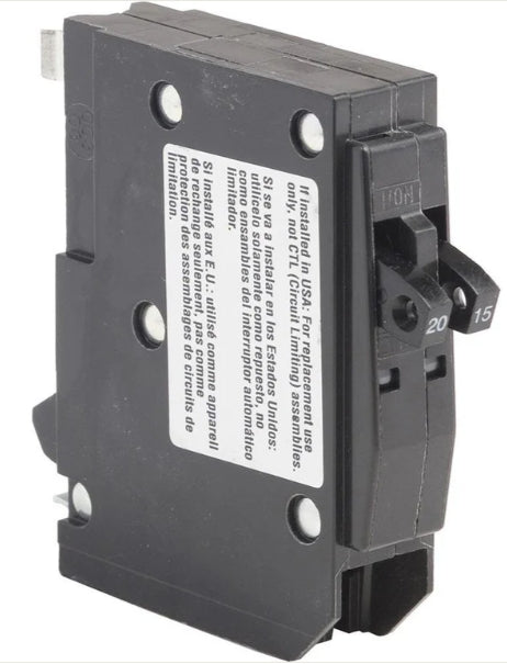 SquareD, Tandem, QO, 20A,15A, 2x1 pole, 120/240VAC, 10kA, plug in, QO2 ...