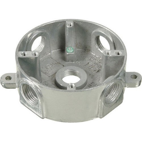 VISTA 20065 Round Weatherproof Metal Box 5 x 1/2" holes - Grey 1Pack/2 ...